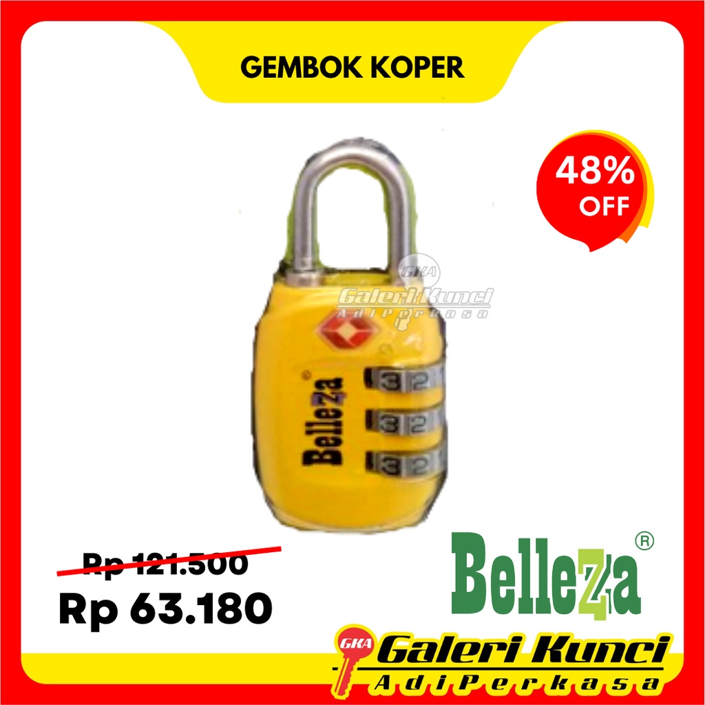Jual Gembok Koper Belleza BLZ BZ 331 TSA Nomor Padlock Gembok Tas ...