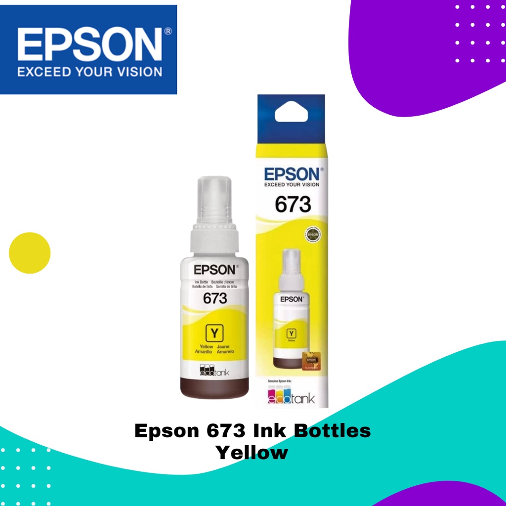 Jual Tinta Refill Epson 673 Original Yellow For Printer L800-L1800-L805 ...