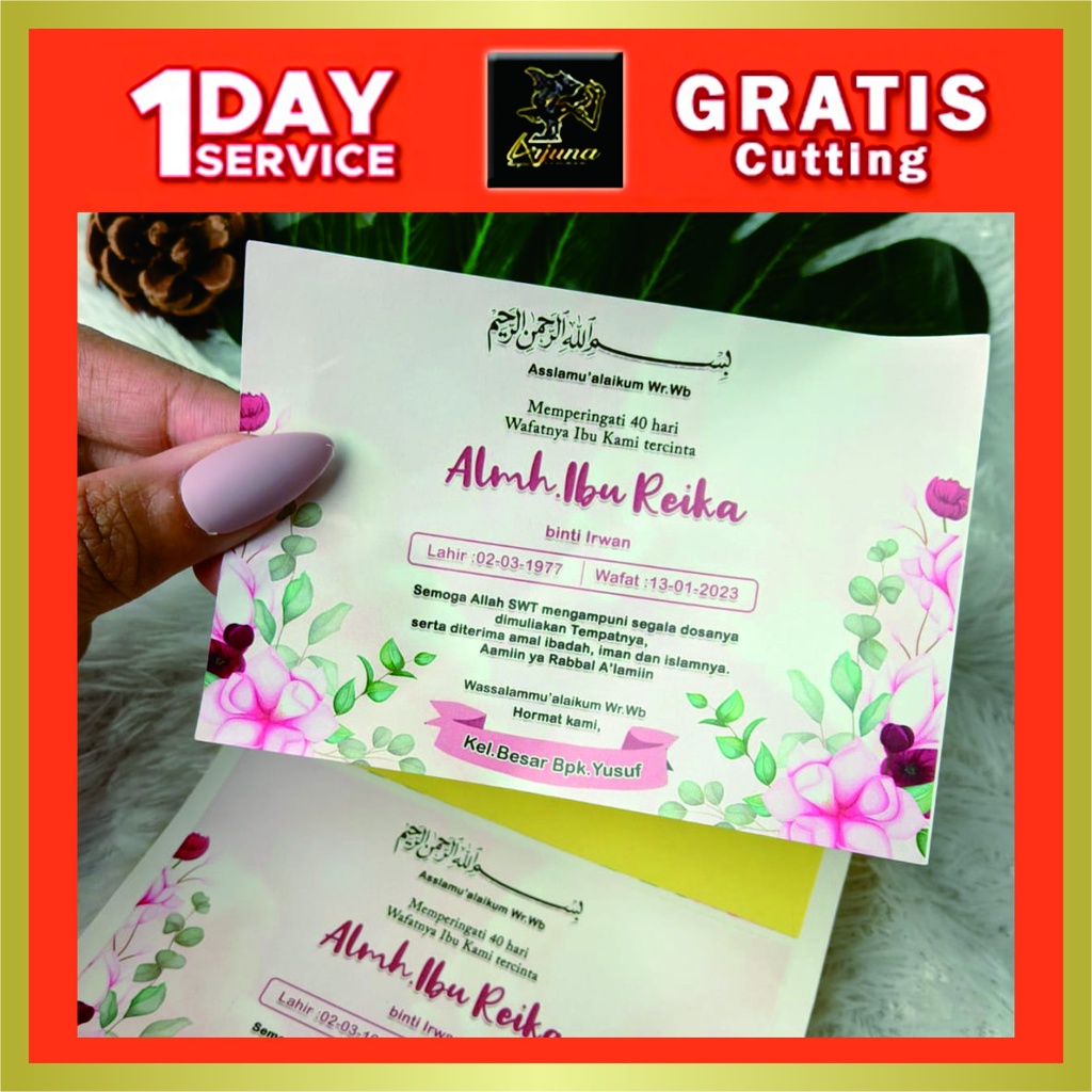 Jual Sticker dan Card Mengenang Wafatnya Stiker Card Label Tahlil Kartu ...