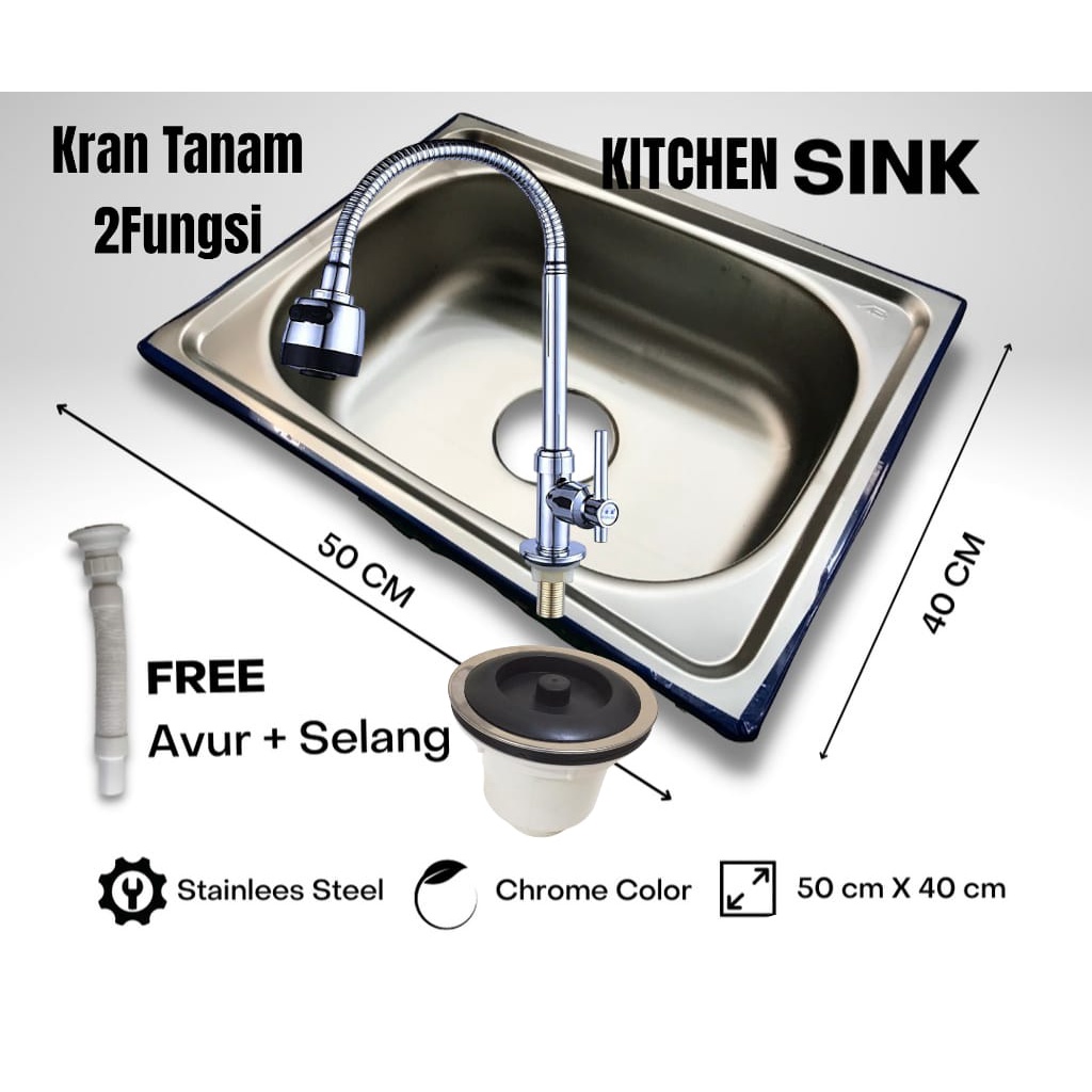 Jual WASTAFEL KITCHEN SINK STAINLESS 1LUBANG. BAK CUCI PIRING KRAN ...