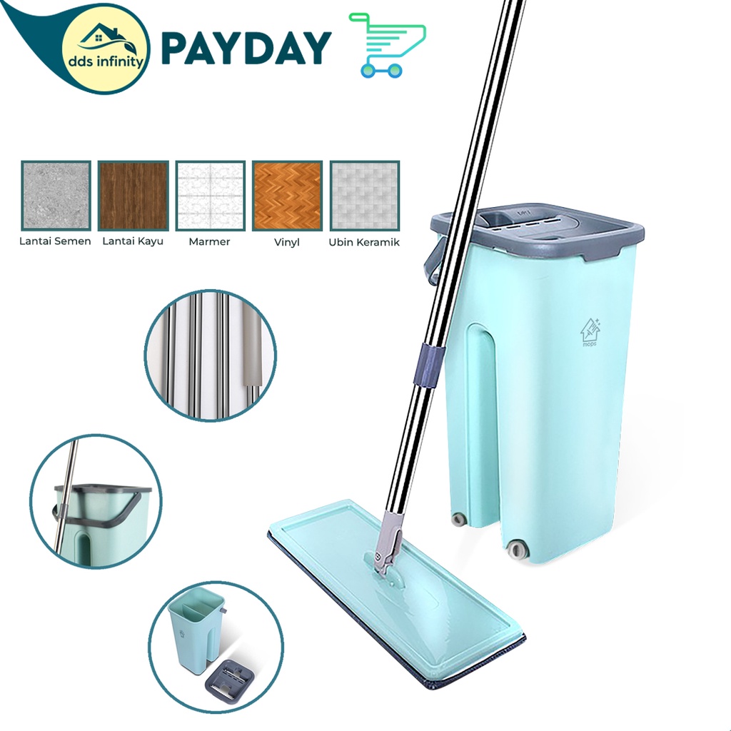 Jual Alat Pel Lantai Praktis Ultra Mop Flat Pengepel Otomatis 360 ...