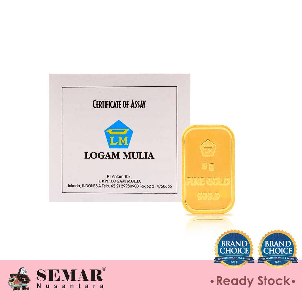 Jual Logam Mulia Antam 5gr Emas Batangan Semar Nusantara | Shopee Indonesia
