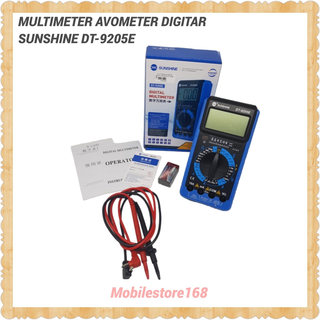 Jual MULTIMETER AVOMETER DIGITAL SUNSHINE MODEL DT-9205E | Shopee Indonesia
