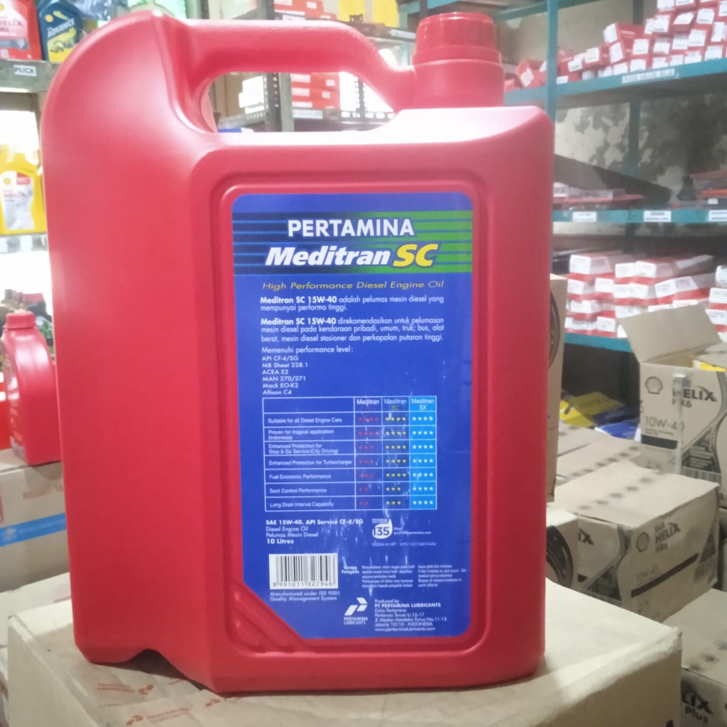 Jual OLI PERTAMINA MEDITRAN SC 10L | Shopee Indonesia