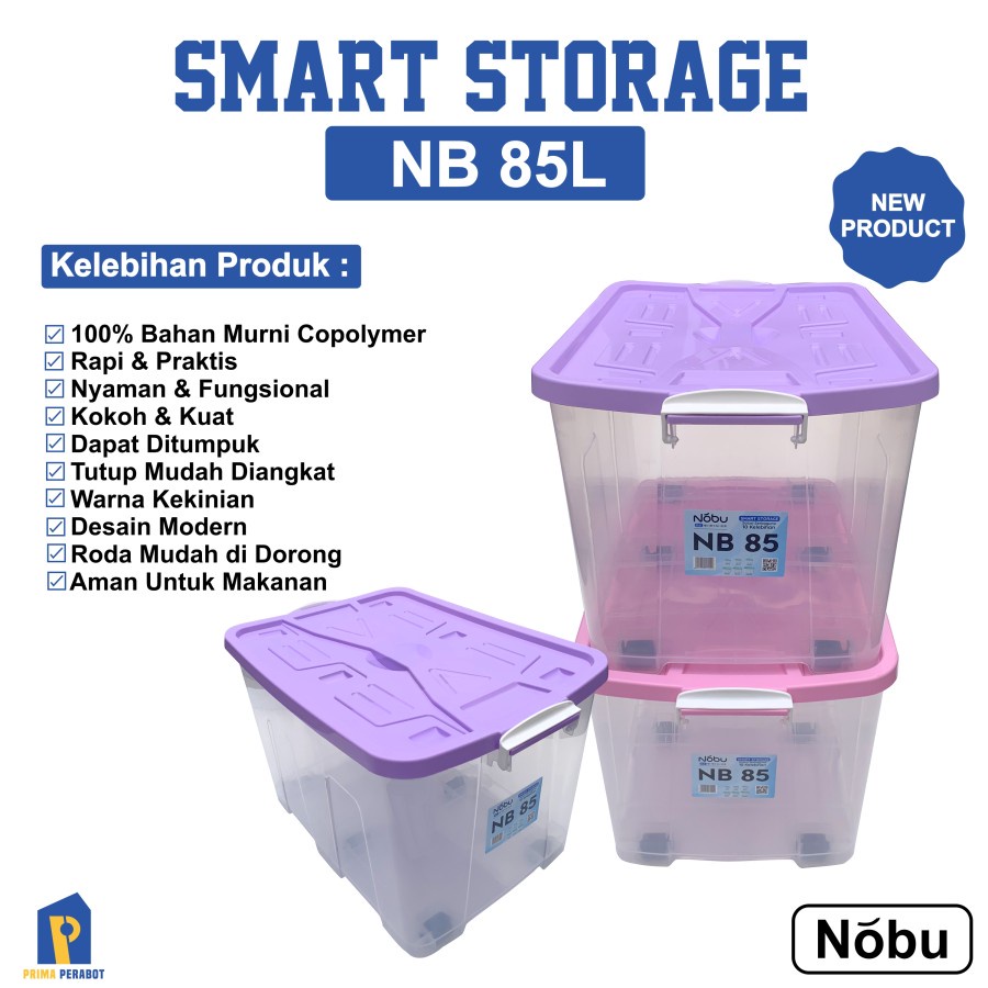 Jual Storage Boks Transparan 85 Liter Box Container Nobu | Shopee Indonesia