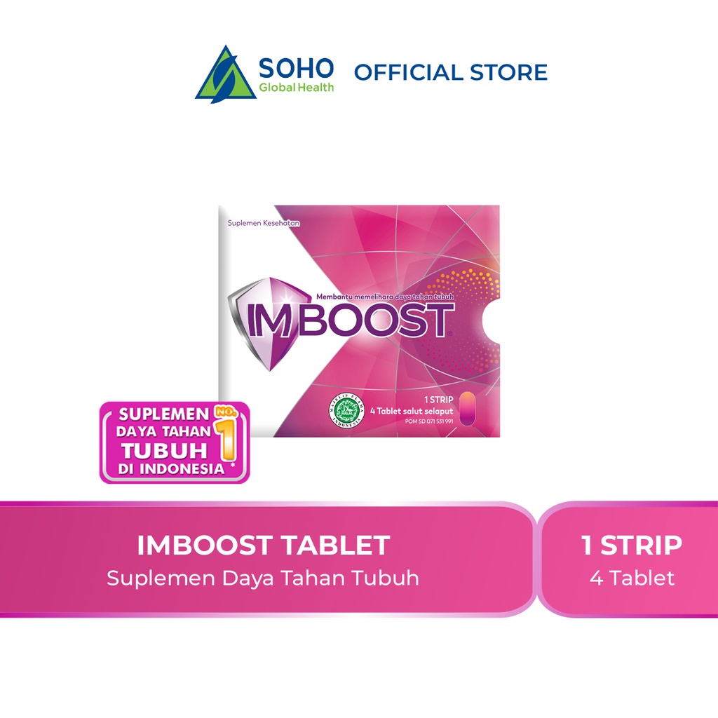 Jual Imboost Suplemen Daya Tahan Tubuh Peningkat Imun 1 Strip Isi @4 ...