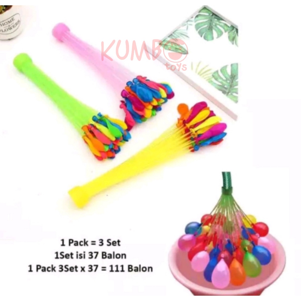 Jual Mainan Magic Water Baloons 111 pcs Perang Balon Air Baloon ...