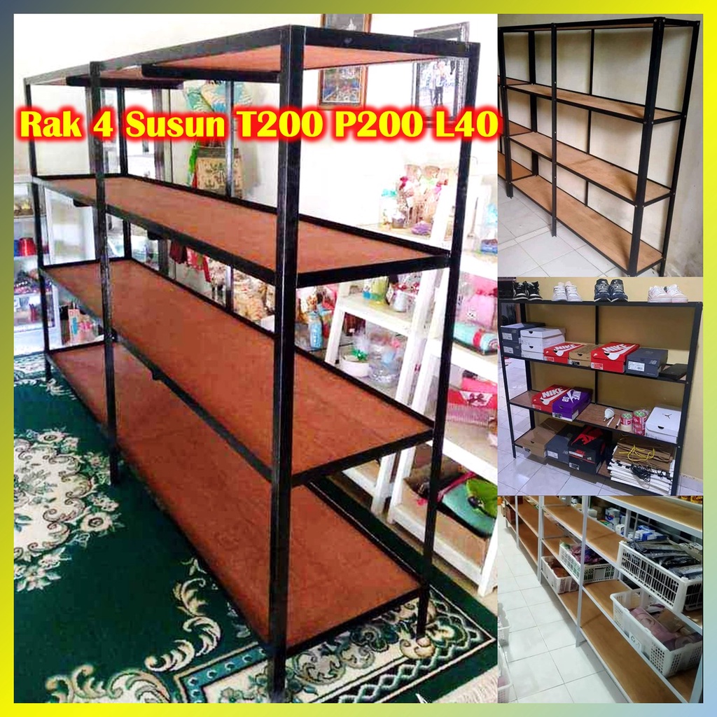 Jual Rak Besi Gudang 4Susun P200xT200xL40 Susun Serbaguna Murah ...
