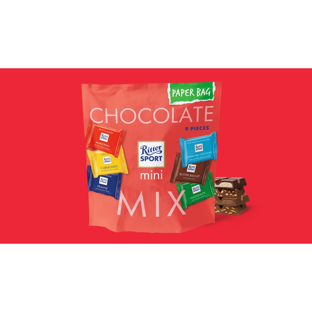 Jual Coklat Ritter Sport Mini Bunte Tute Colourful 150gram isi 9pcs ...