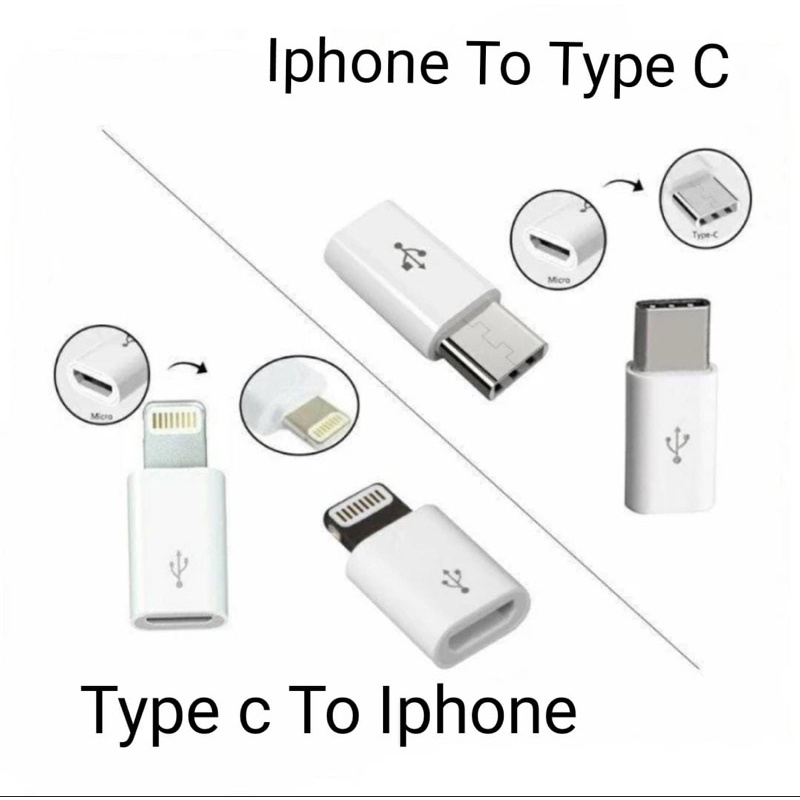 Jual Konektor Konverter / Connector Converter iPhone to Type C dan Type ...