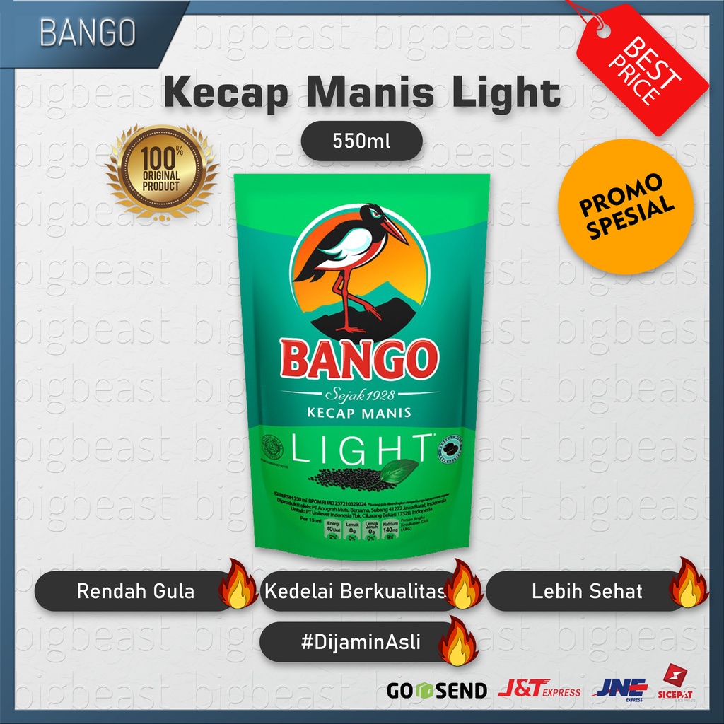 Jual Bango Kecap Manis Light 550ml Refill 550 ml | Shopee Indonesia