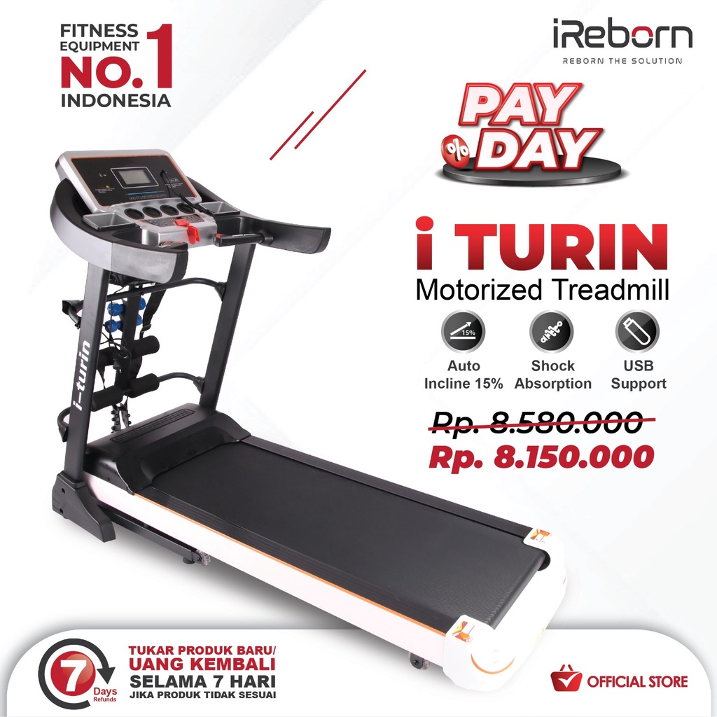 Jual Alat Fitness Treadmill iReborn I Turin M5 (SEMARANG) | Shopee ...