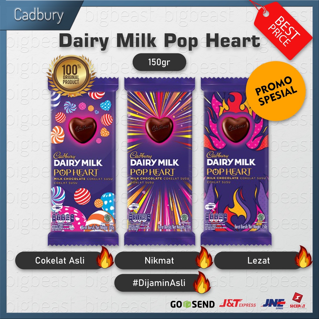 Jual Cadbury Dairy Milk Pop Heart 150gr Cokelat 150 gr Coklat | Shopee ...