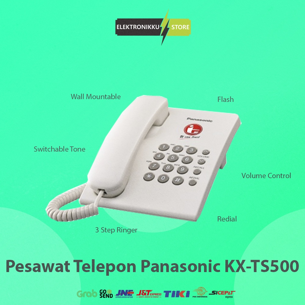 Jual Telephone Panasonic KX-TS500 Pesawat Telepon Rumah Kantor Indihome ...