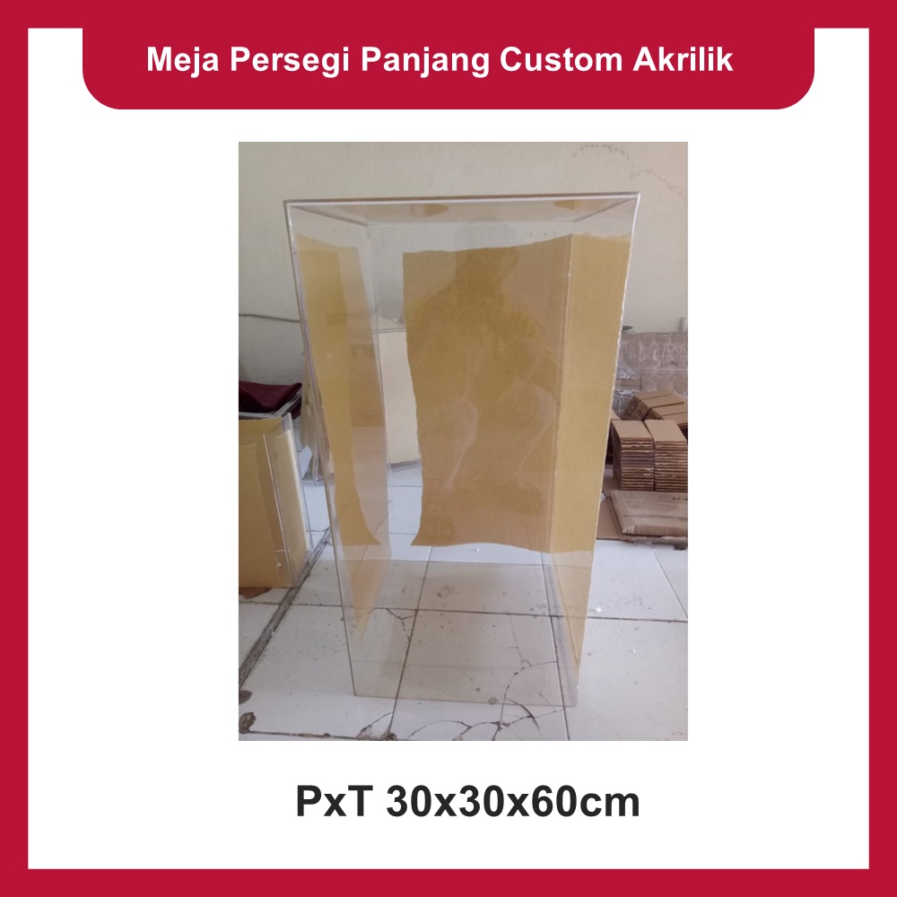 Jual Meja persegi panjang akrilik custom PxLxT 30x30x60cm | Shopee Indonesia