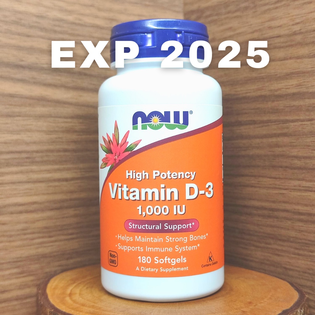 Jual Now Foods Food Vitamin Vit D-3 D3 D 3 1000 IU High Potency isi 180/360 softgel | Shopee ...