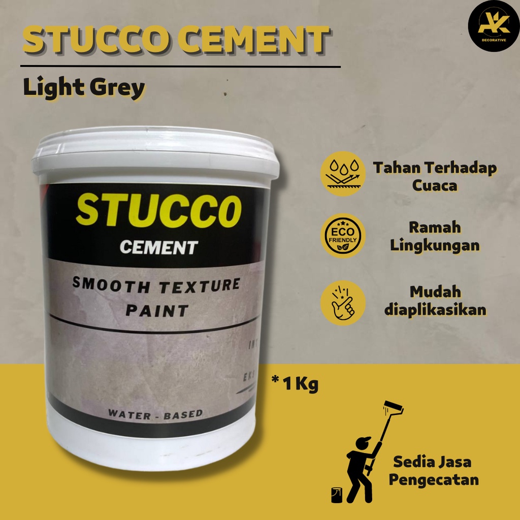 Jual Cat Stucco Cement Concrete Theme - Light Grey 1kg | Shopee Indonesia
