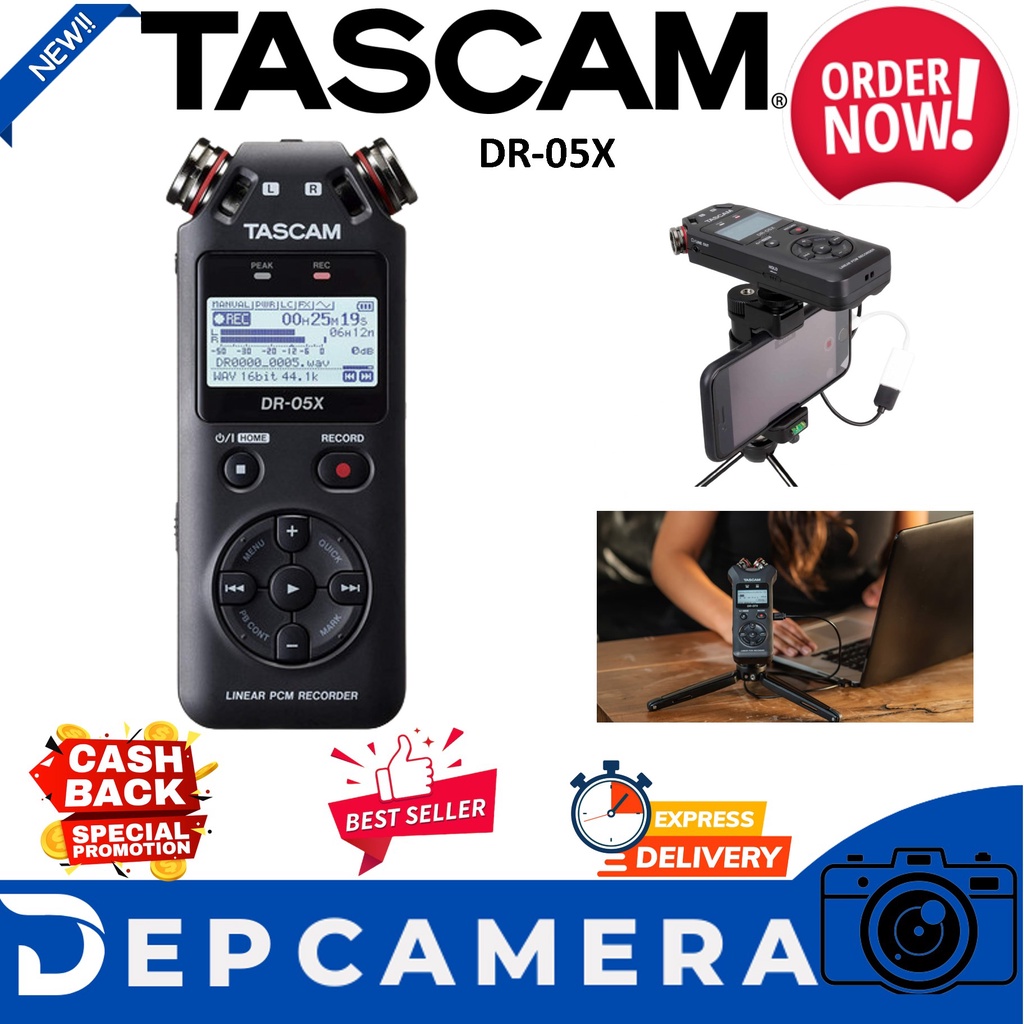 Jual Tascam DR-05X Stereo Handheld Digital-Audio Recorder with USB Audio Interface | Shopee ...