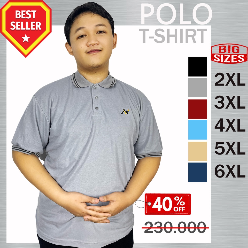 Jual Polo Shirt Pria Baju Kaos Kerah Polo Size Jumbo 2XL 3XL 4XL 5XL 6XL - ALWI SADAMAH | Shopee ...