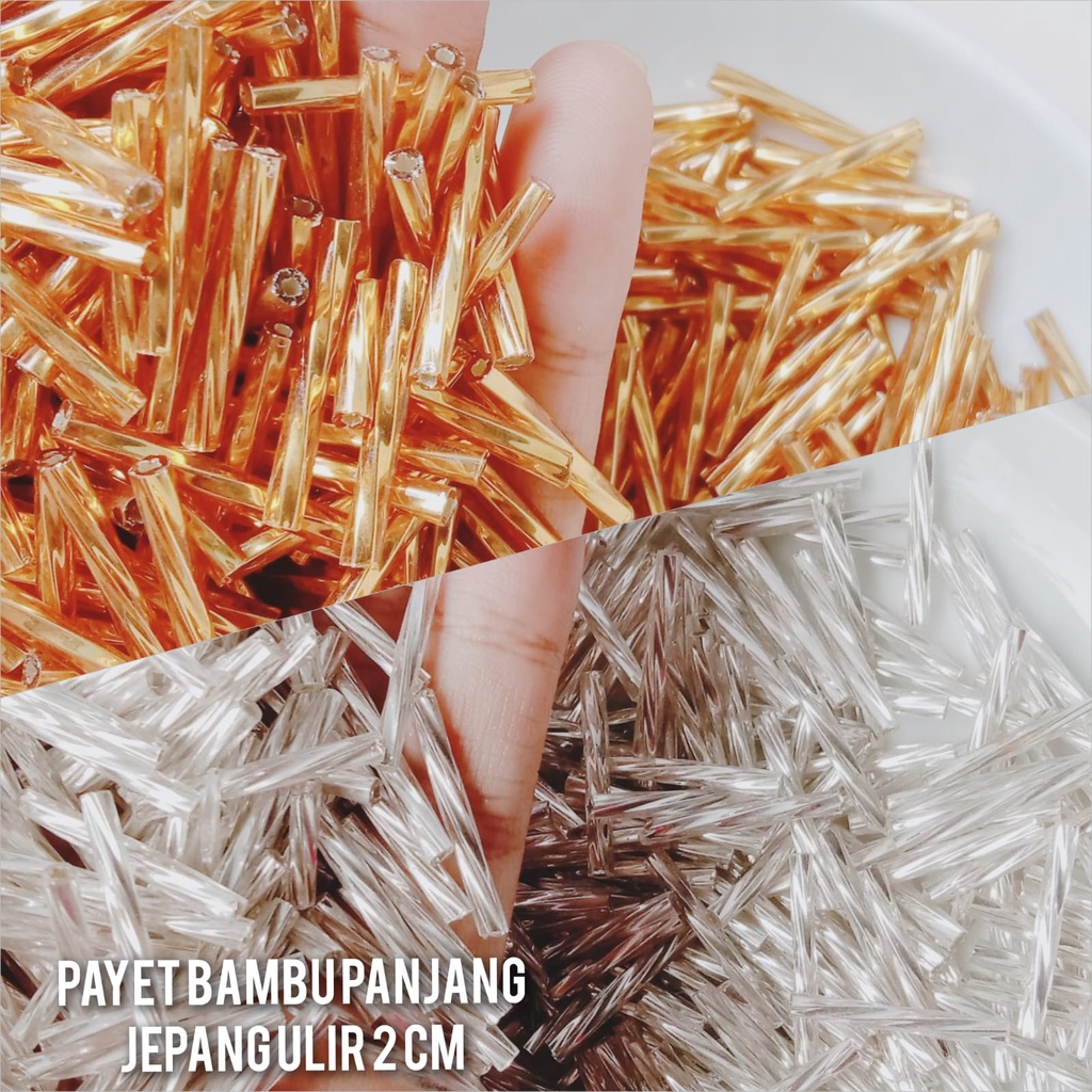 Jual payet bambu ulir plintir semi jepang jahit panjang 2cm per 12 pcs ...