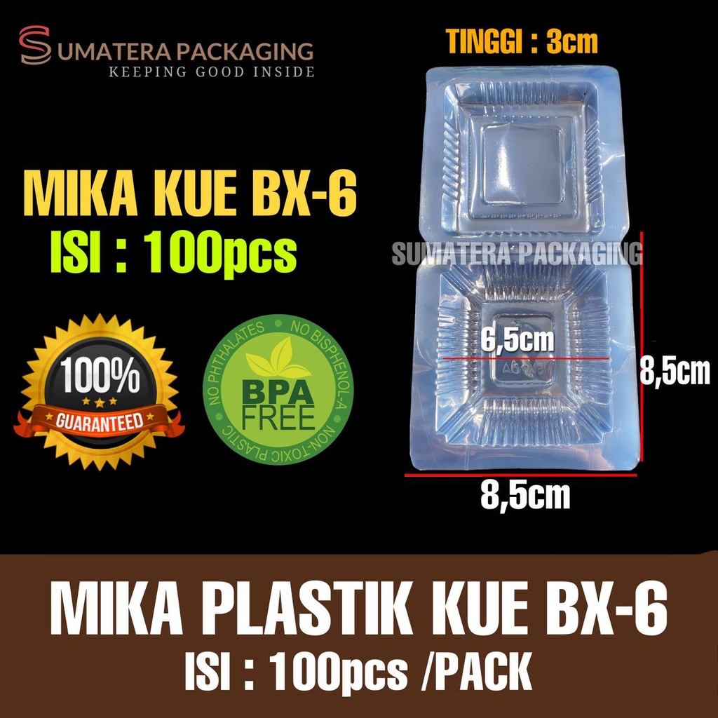 Jual MIKA PLASTIK kue BX6 isi 100 pcs Gx6 satu kue kecil bolu makan box | Shopee Indonesia