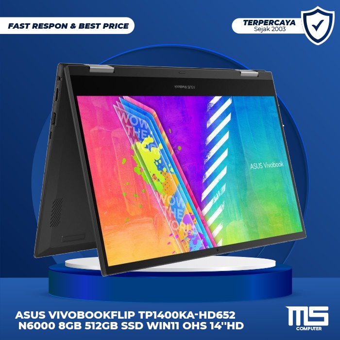 Jual Asus VivoBookFlip TP1400KA-HD652 N6000 8GB 512GB SSD WIN11 OHS 14 ...