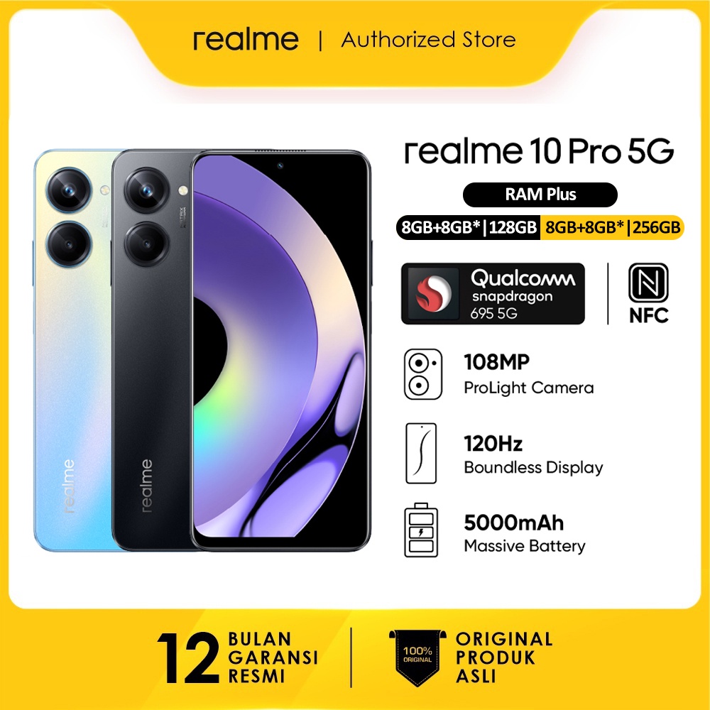 Jual Hp realme 10 Pro 5G 8GB+128GB | 8GB+256GB Smartphone Handphone ...
