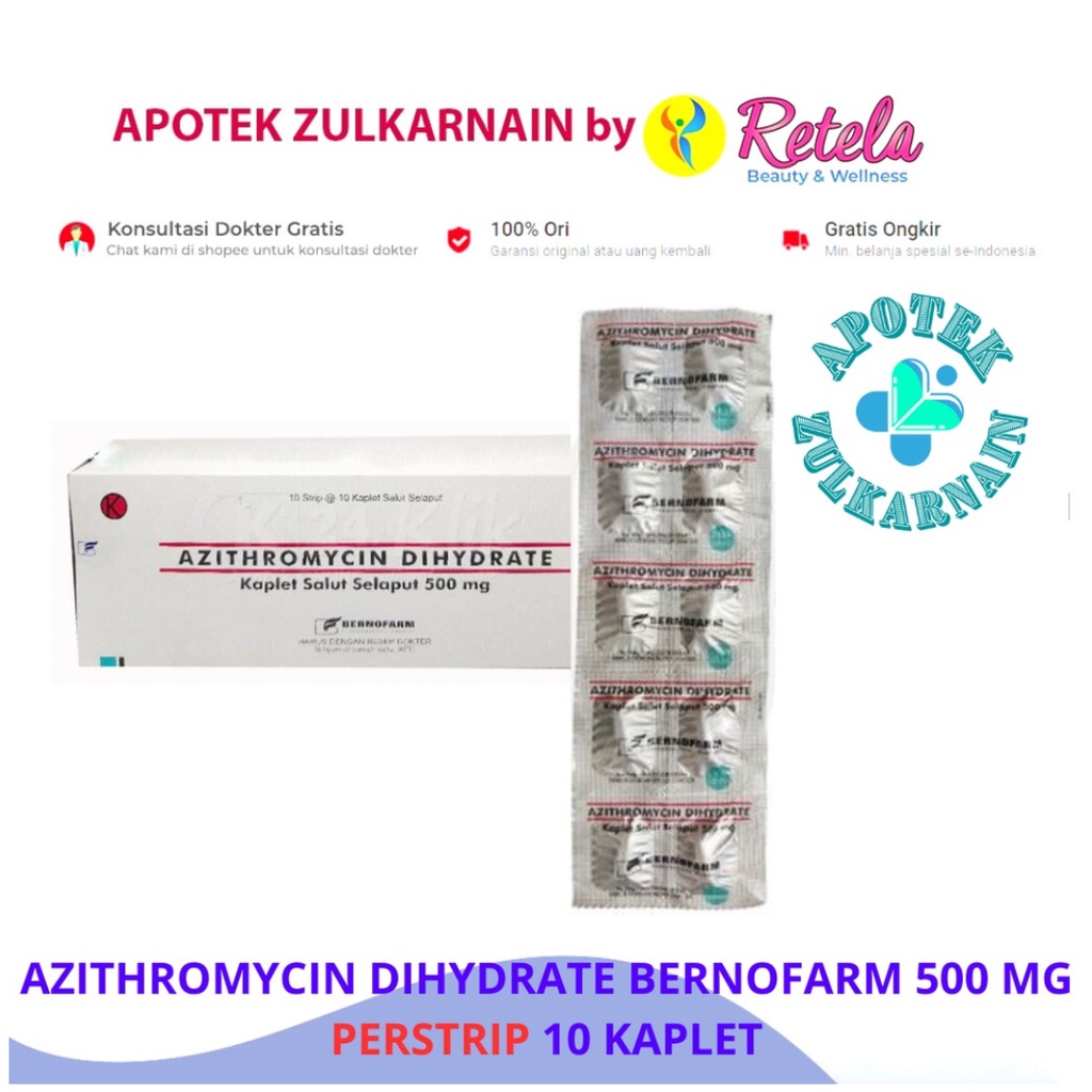 Jual Azithromycin Dihydrate 500 mg Terlengkap & Harga Terbaru Maret ...