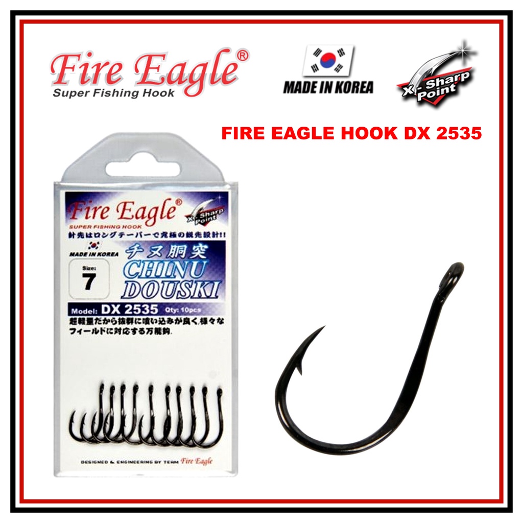 Jual MATA KAIL PANCING CHINU DOUSKI FIRE EAGLE DX 2535 FISHING HOOK MADE IN KOREA | Shopee Indonesia
