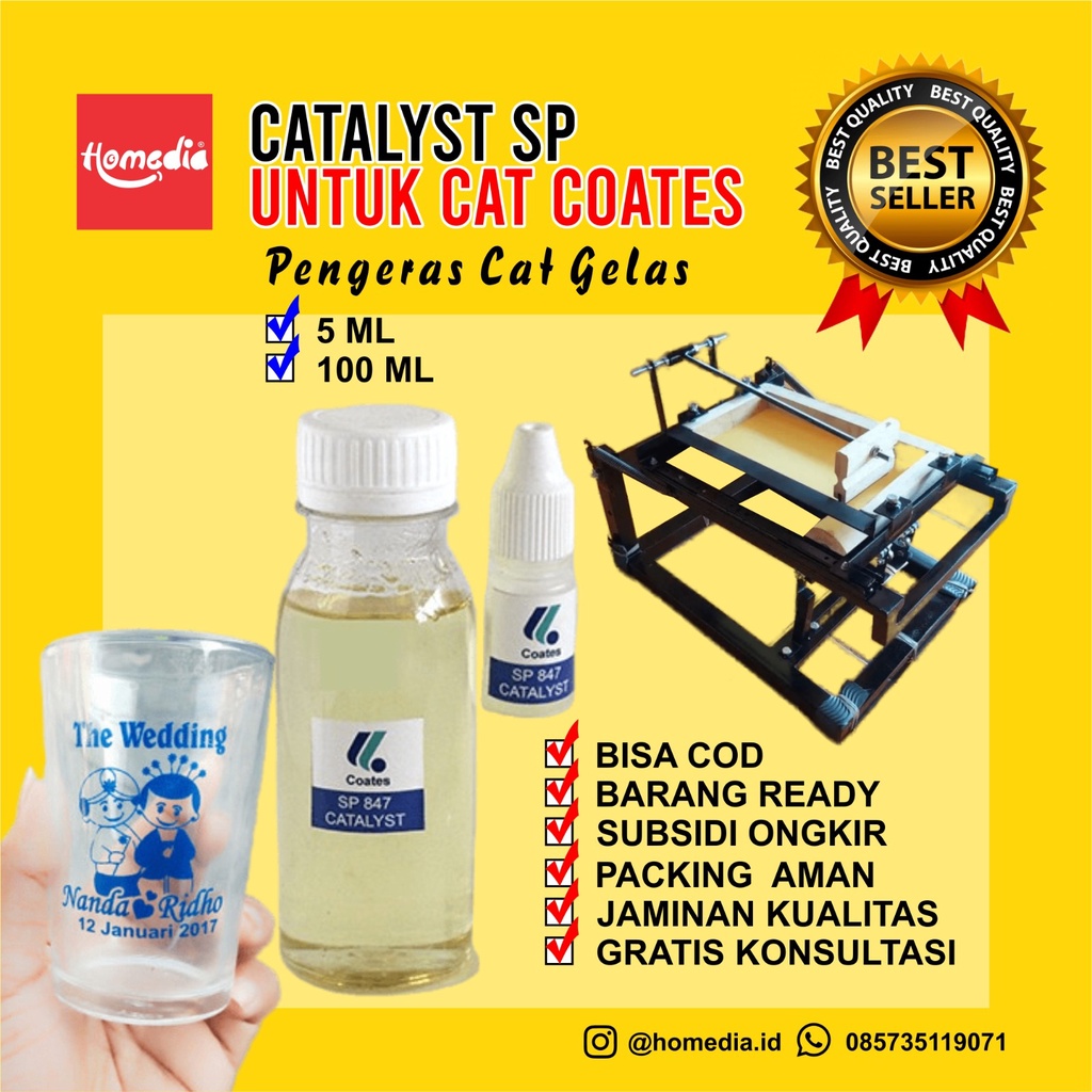 Jual Katalis Catalyst Catalis SP 847 Pengeras Cat Tinta Sablon Gelas 5 ...