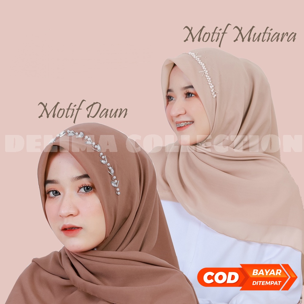 Jual Jilbab Segiempat Mutiara / Jilbab Payet Mutiara / Hijab Segiempat ...