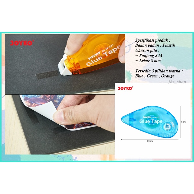Jual Glue Tape Double Tape Joyko Lem Pita Dua Sisi Lem Kertas Lem ...