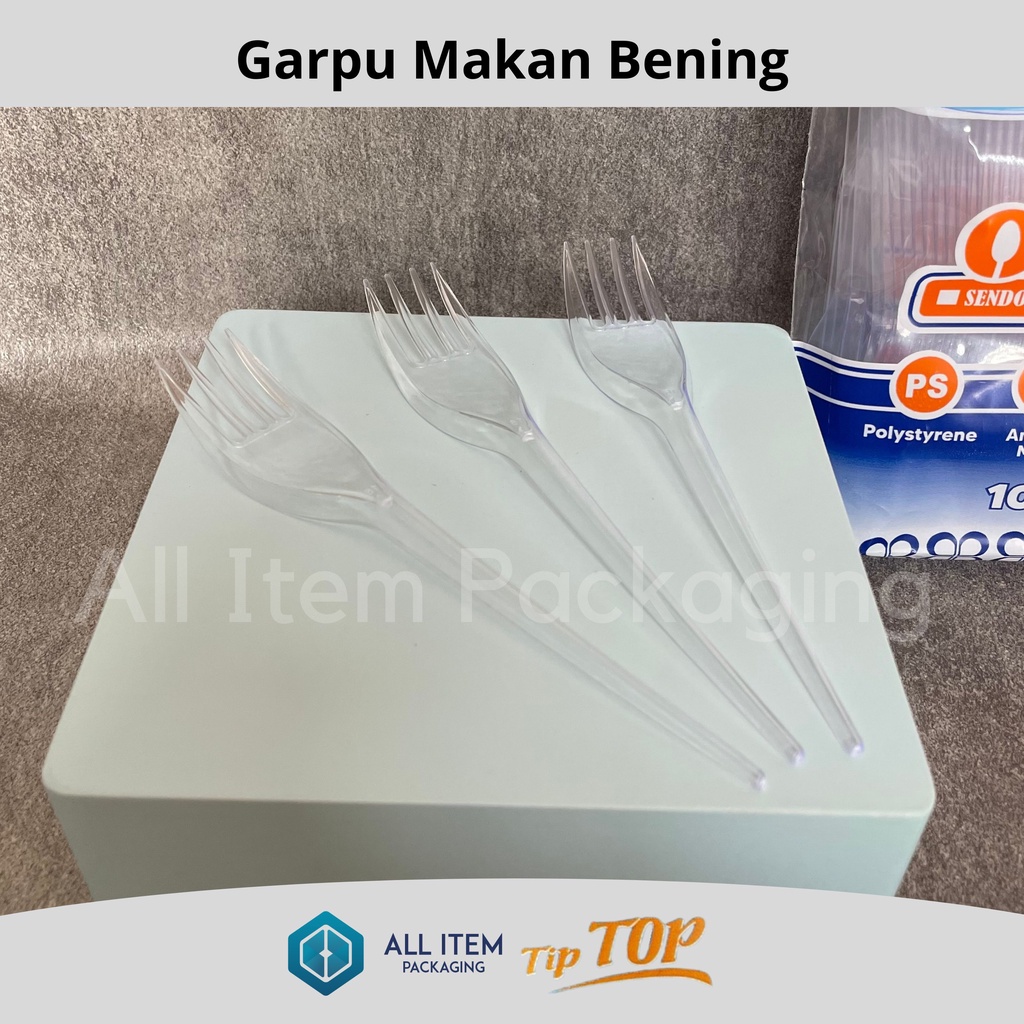 Jual Garpu Makan TIPTOP Bening Transparan / Garpu Plastik / Fork @100 ...