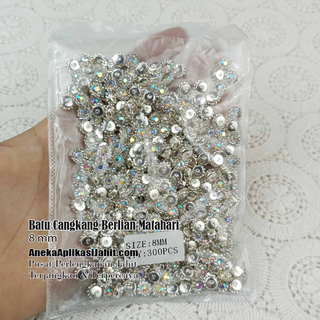 Jual 300 BIJI PAYET BERLIAN MATA / SUN FLOWER / BATU BERLIAN KACA 8 MM ...