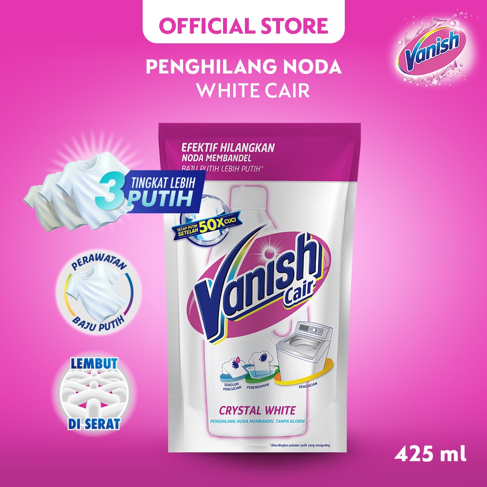 Jual Vanish White Cair Refill 425 ml - Penghilang Noda Pakaian | Shopee ...