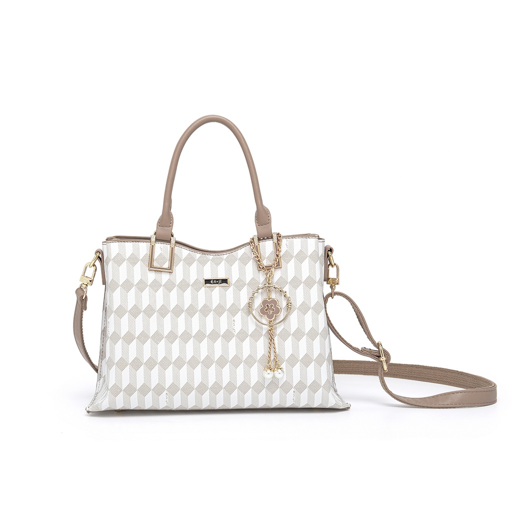 Jual En-ji Haeju Handbag - Khaki | Shopee Indonesia