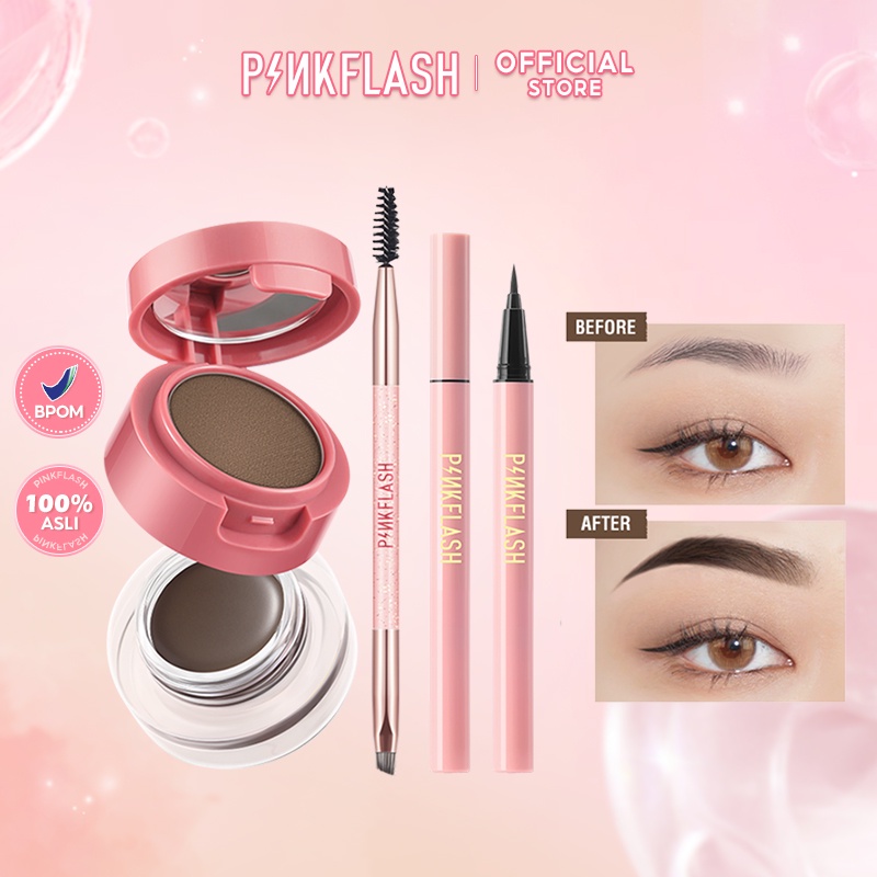 Jual PINKFLASH Eye Makup Set 2-in-1 eyebrow cream & powder gel Eyeliner ...