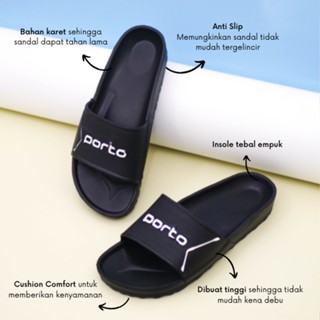 Jual Porto 1050M - Sandal Selop Pria Sendal Slide Bahan Karet Empuk ...
