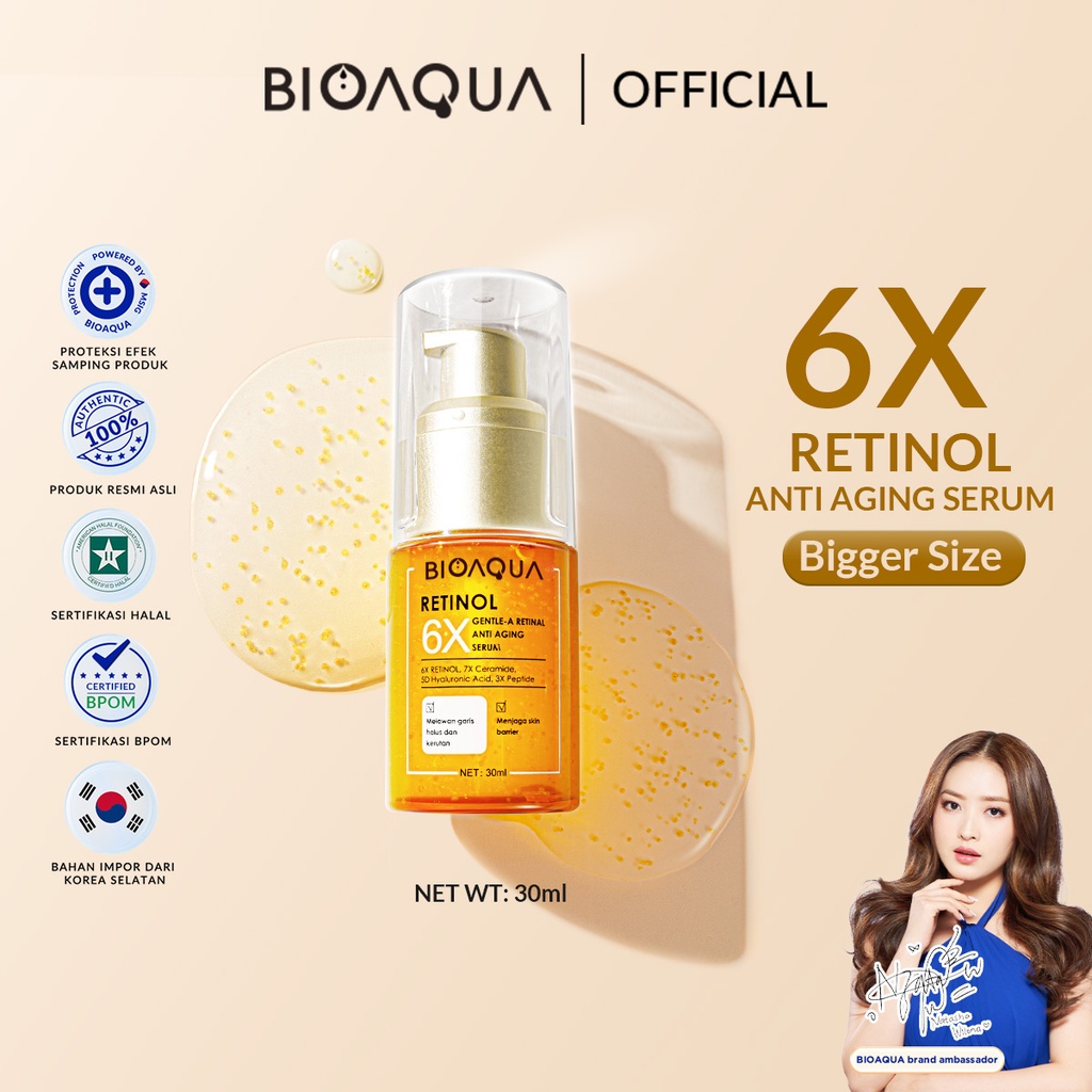 Jual BIOAQUA 6X Gentle-A Retinol Serum Wajah Anti Aging Essence 30ml Dark Spot Serum Brightening ...