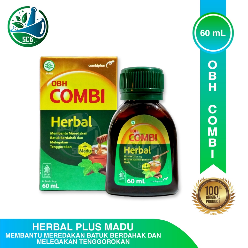 Jual OBH Combi Herbal Plus Madu 60mL - Meredakan Batuk Berdahak ...