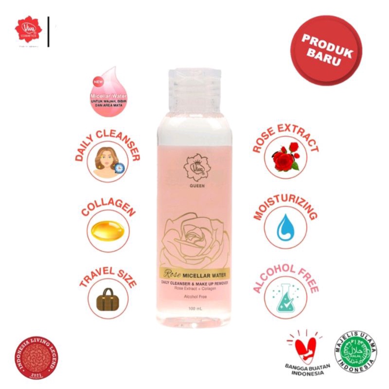 Jual VIVA QUEEN Rose Micellar Water 100 ml | Shopee Indonesia