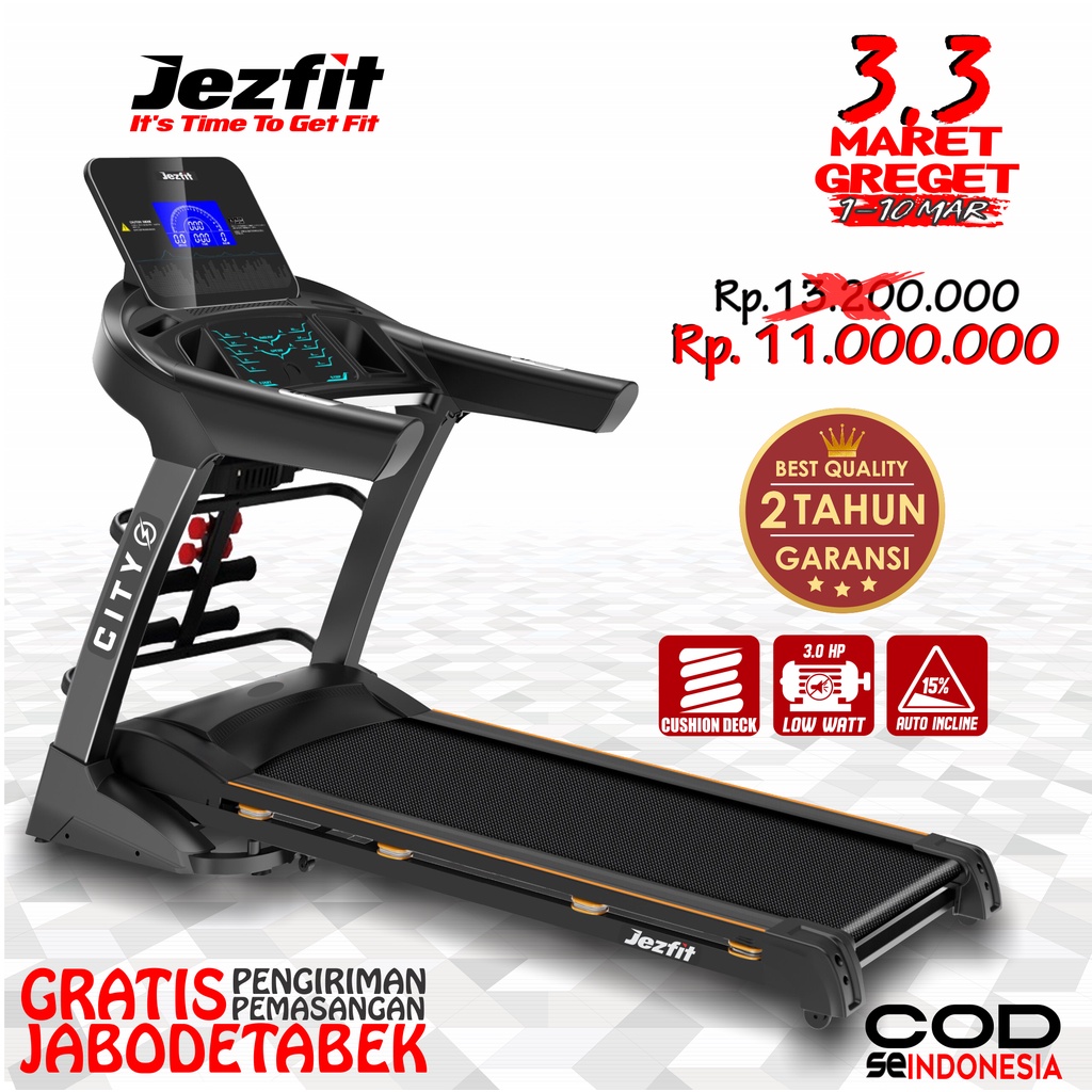 Jual Alat olahraga Treadmill alat Fitness Treadmill Elektrik Jezfit ...