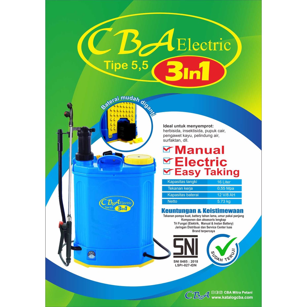 Jual Sprayer Tangki Tengki Sprayer Knapsack Manual dan Elektrik 3in1 Original Kapasitas 16L ...