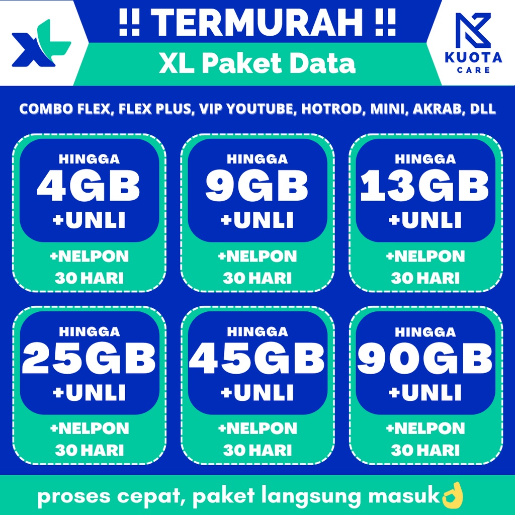 Jual Inject XL Paket Data / Kuota Internet Xtra Combo Flex Promo Murah | Shopee Indonesia