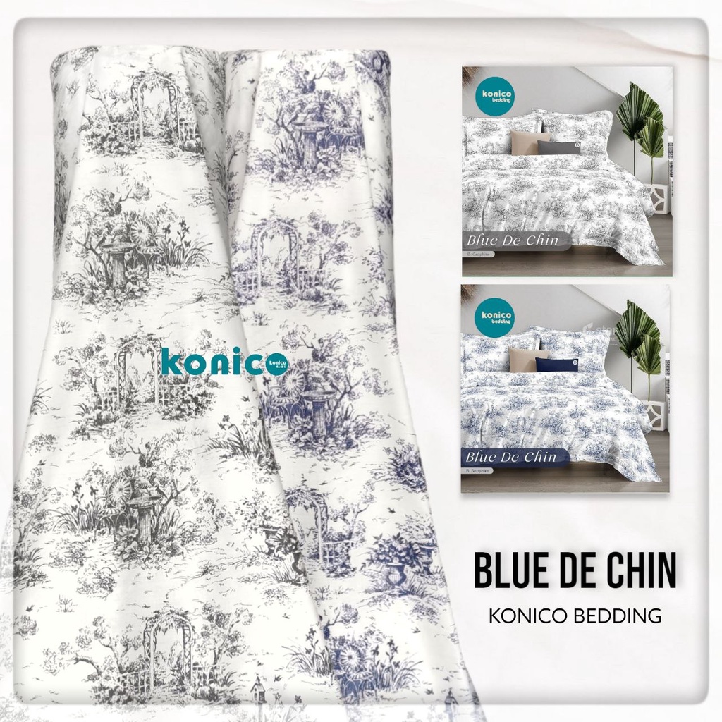 Jual KONICO kain Katun sprei Meteran Motif MINIMALIS BLUE THE CHIN Tabur Star Esra GROW Catra ...