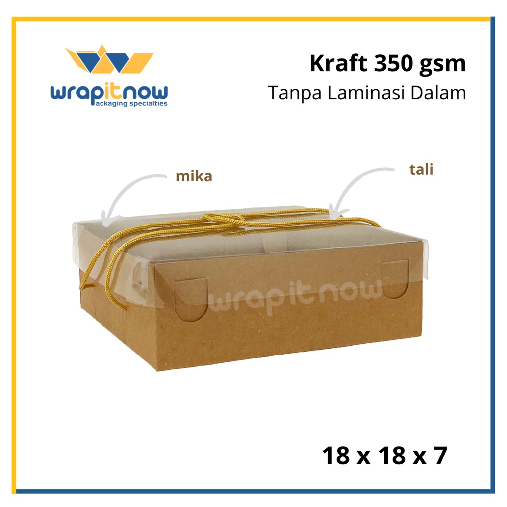 Jual Dus Kraft Mika 18x18x7 Jendela / Kotak Nasi Box nasi berkat ...