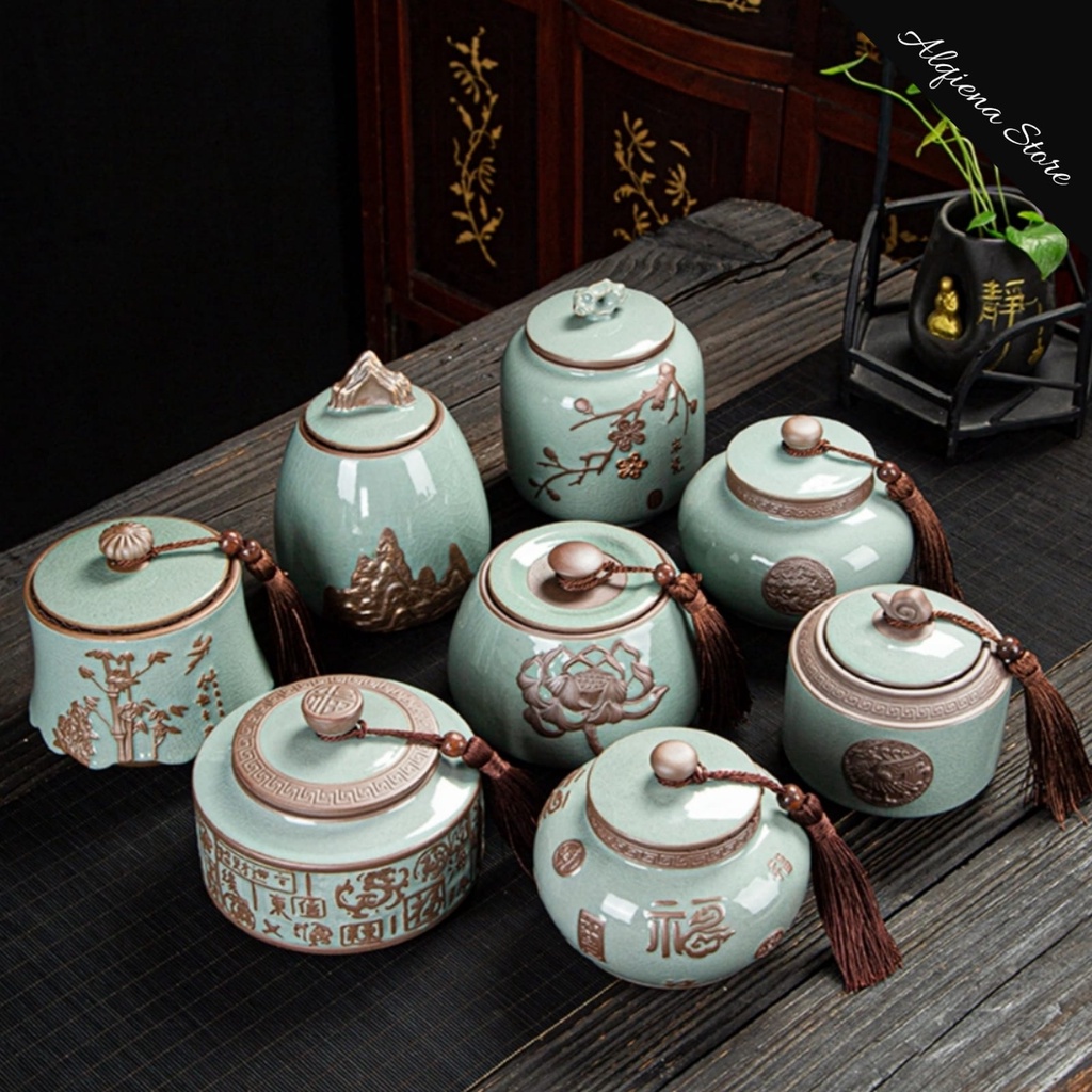 Jual Wadah Keramik Tradisional Tempat Teh Kopi permen rempah | Shopee ...