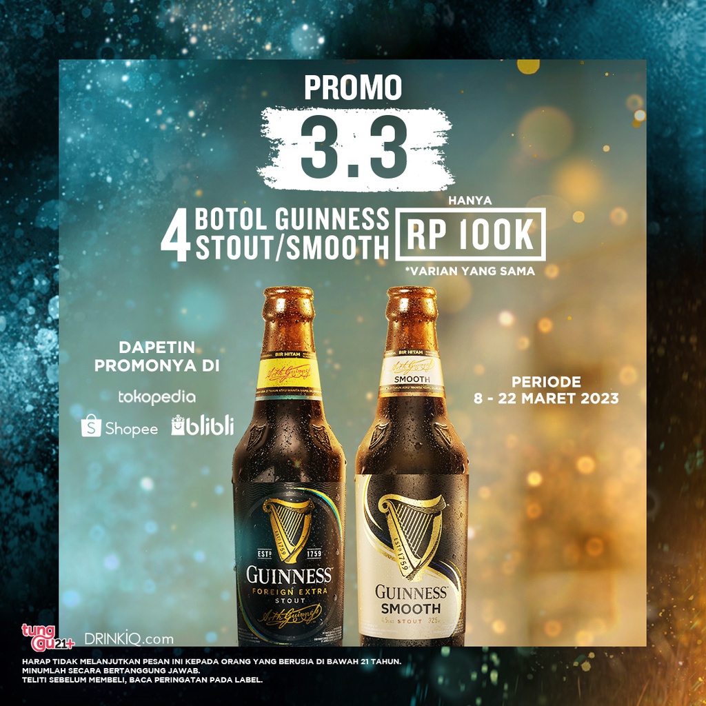 Jual Guinness Bir HItam Pint 325 mL - 4 Btl | Shopee Indonesia