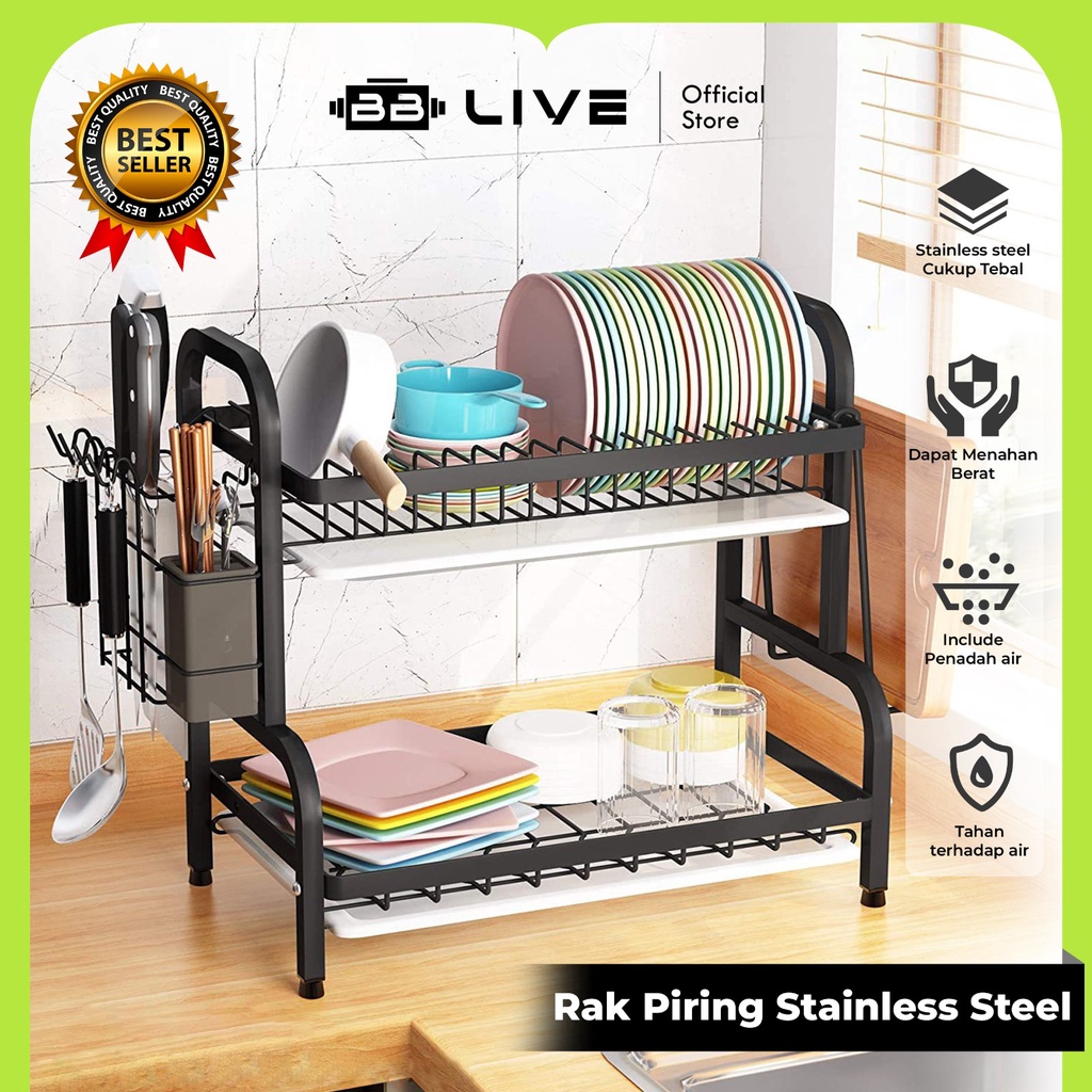 Jual BB Live Rak Piring Stainless Steel / Rak Piring Dapur Serbaguna ...
