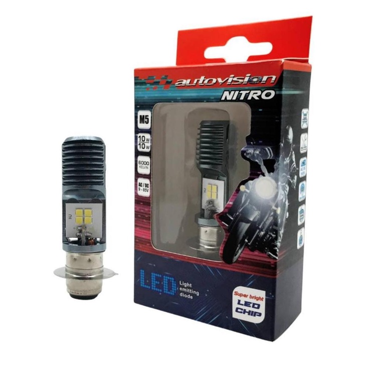 Jual LAMPU LED AUTOVISION NITRO M5 5700K 10W/10W-12V UNTUK MOTOR MATIC DAN BEBEK | Shopee Indonesia